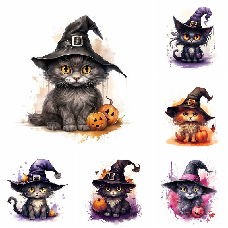 50 Cute Halloween Cats High Quality PNG Images, Halloween Kitten ...