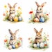 20 Baby Bunny Watercolor Easter Clipart PNG Images, Easter Baby Bunny ...