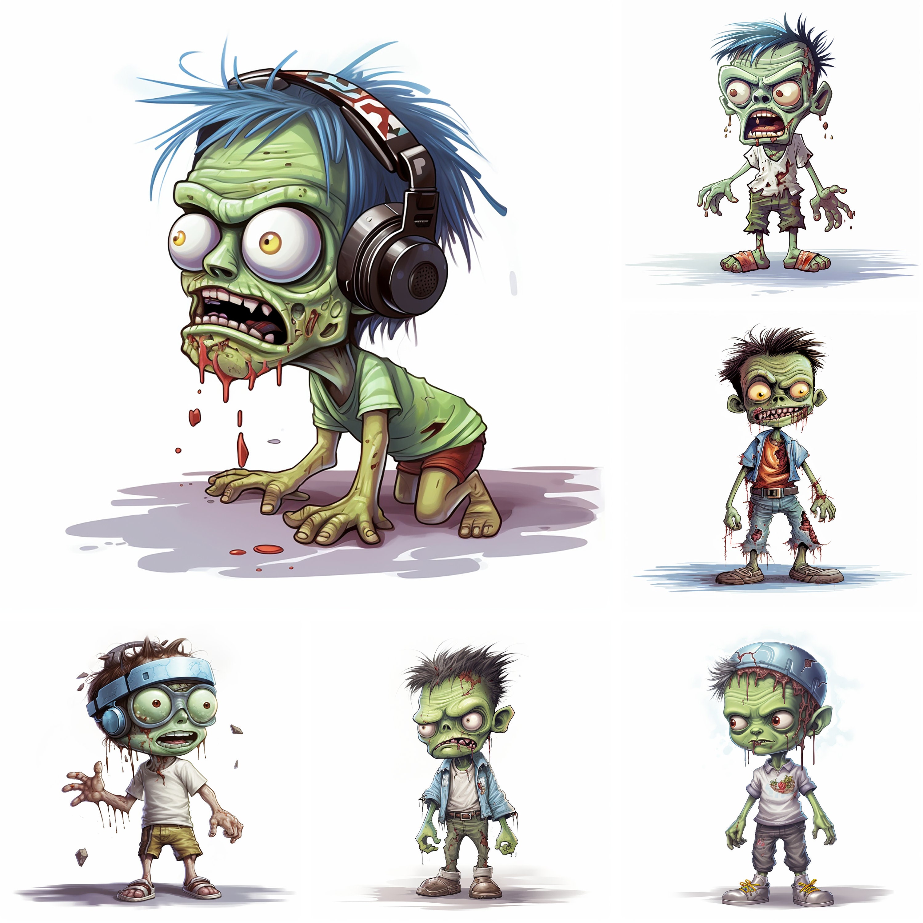 50 Zombies Clipart High Quality PNG Images, Cartoon Zombie, Ghoul ...