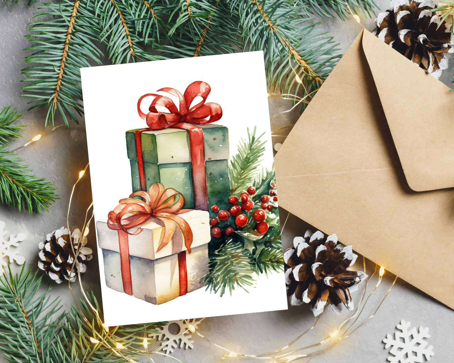 50 Watercolor Christmas Gifts Clipart PNG Images, Xmas, Gift Boxes Clip ...