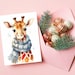 20 Giraffe Watercolor Christmas Clipart PNG Images, Giraffe in Santa ...