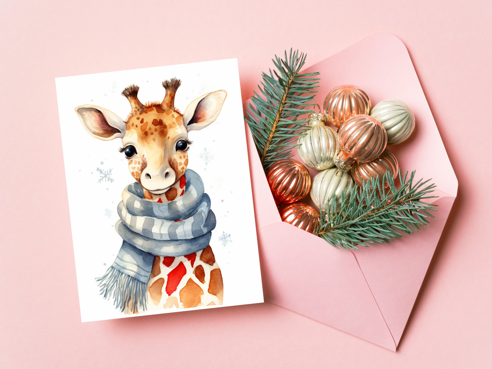 20 Giraffe Watercolor Christmas Clipart PNG Images, Giraffe in Santa ...
