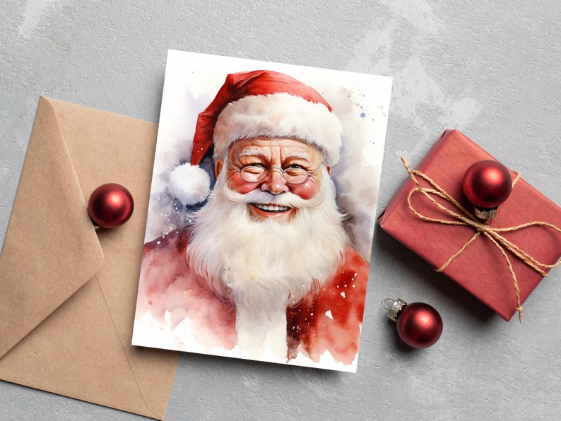 20 Santa Claus Watercolor Christmas Clipart PNG Images, Santa Claus ...