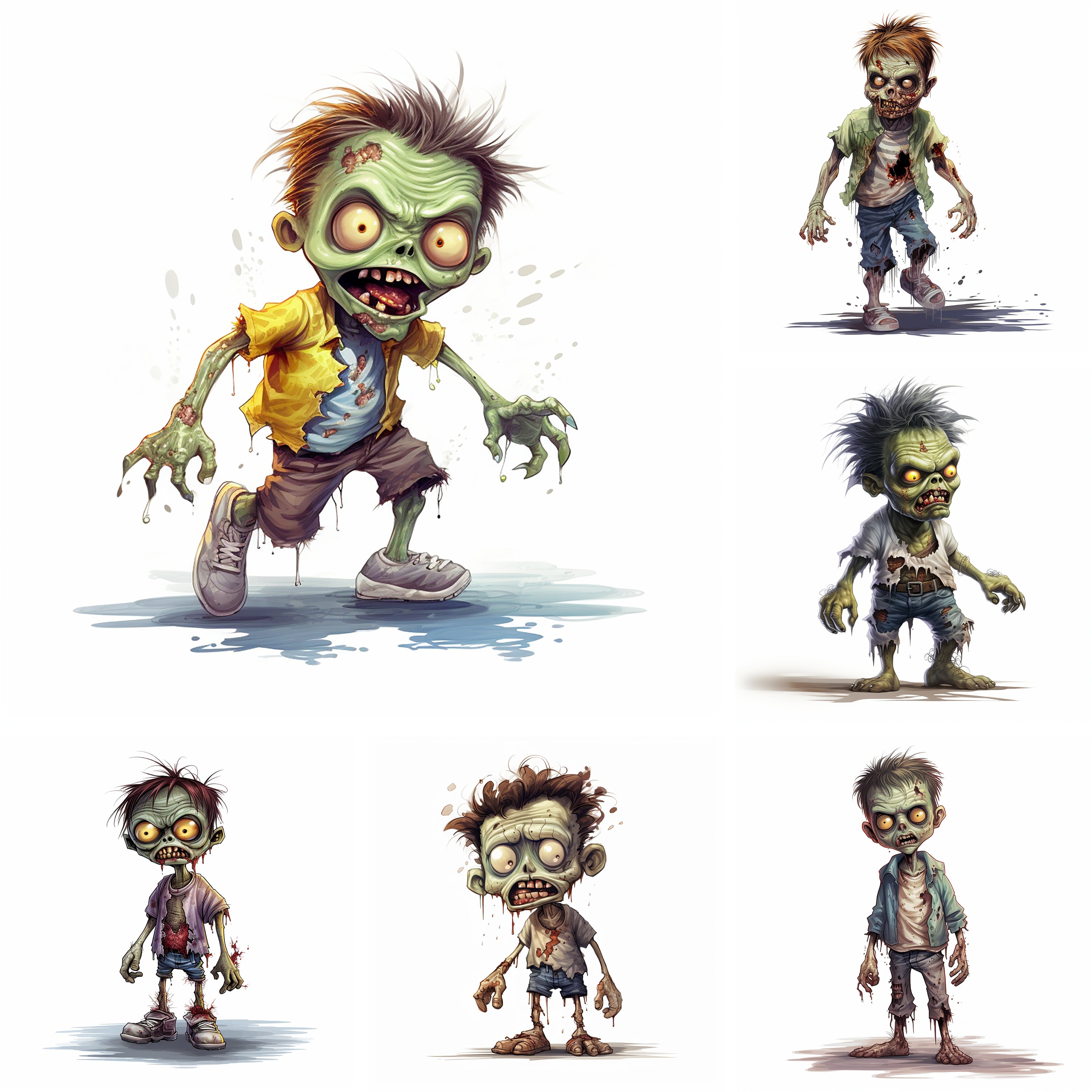 50 Zombies Clipart High Quality PNG Images, Cartoon Zombie, Ghoul ...