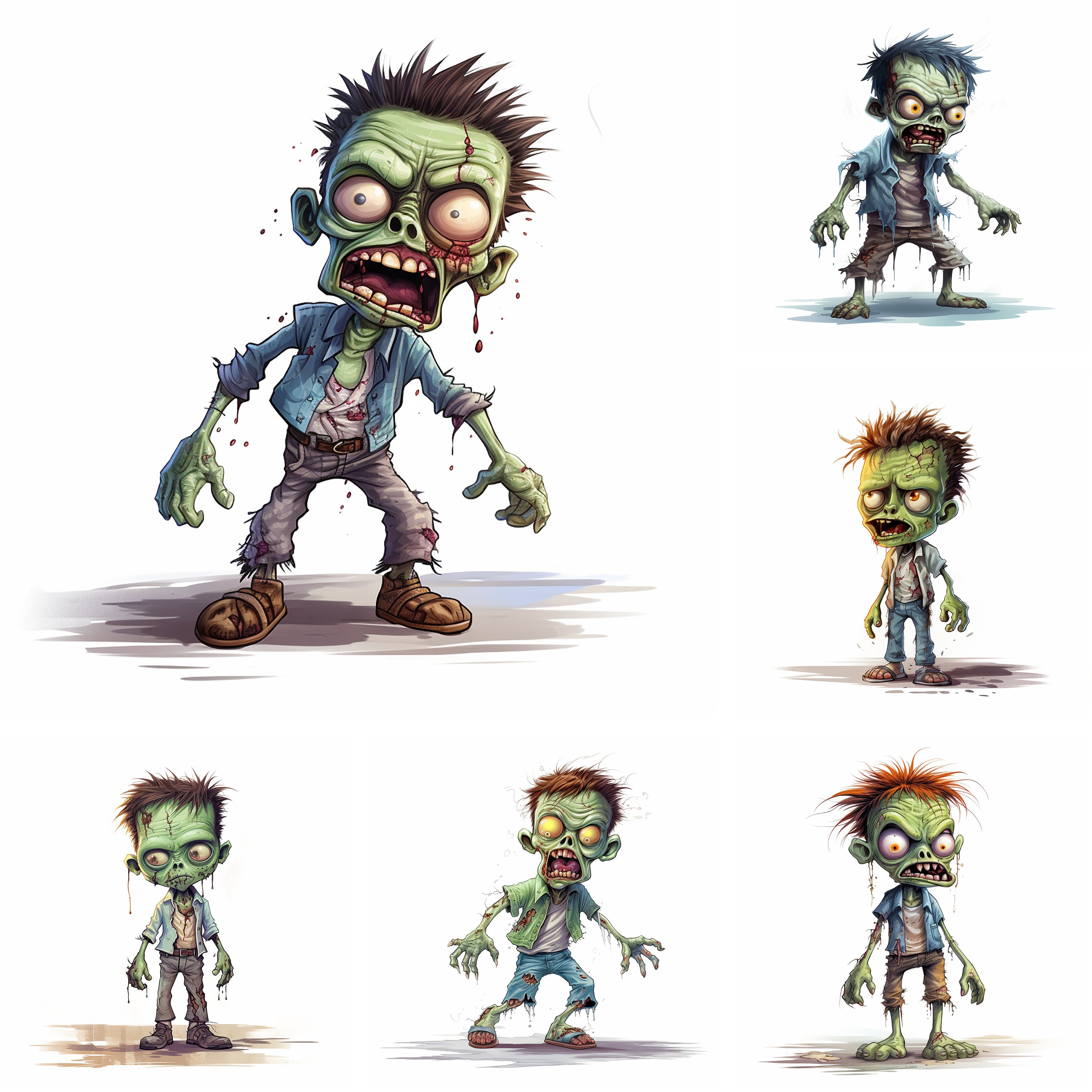 50 Zombies Clipart High Quality PNG Images, Cartoon Zombie, Ghoul ...