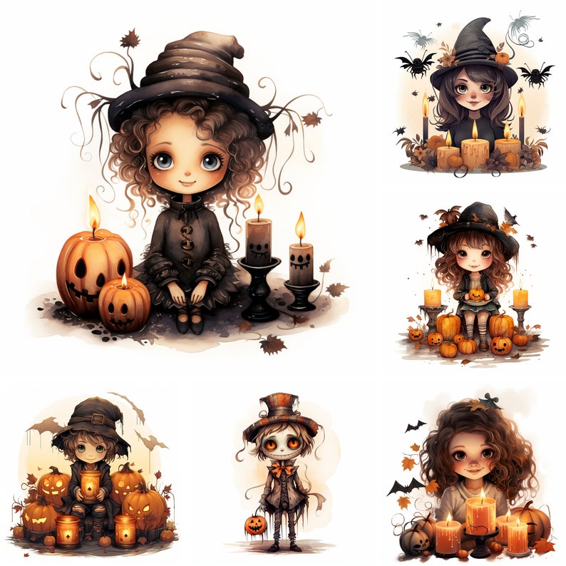 50 Cute Halloween Characters High Quality PNG Images, Autumn Magic ...