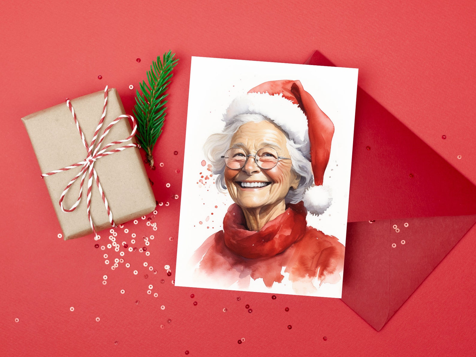 20 Mrs. Claus Watercolor Christmas Clipart PNG Images, Xmas Cards, Noel ...