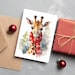 20 Giraffe Watercolor Christmas Clipart PNG Images, Giraffe in Santa ...