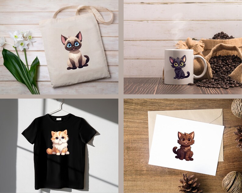 101 Kitten Clipart Bundle, Cat Breeds, Kitten Sublimation Kittens ...