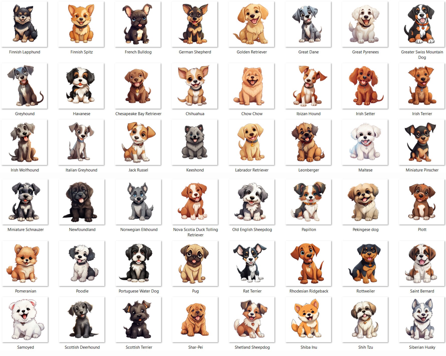 109 Puppy Clipart Bundle, Dog Breeds, Puppy Sublimation, Puppies ...