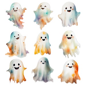 Ghost Halloween Clipart - 10 High Quality PNG Images Digital Download ...
