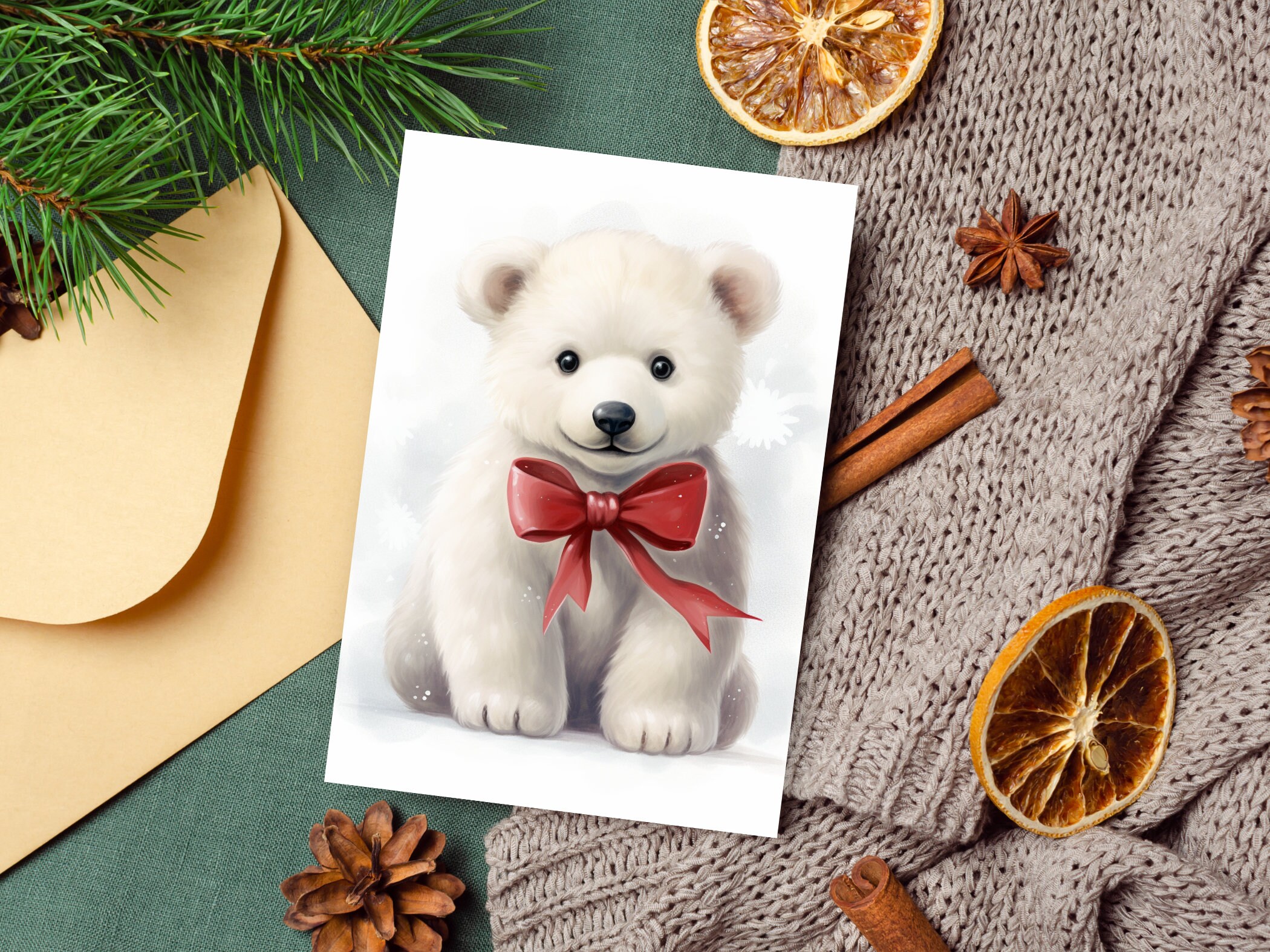 20 Polar Bear Watercolor Christmas Clipart PNG Images, Polar Bear ...