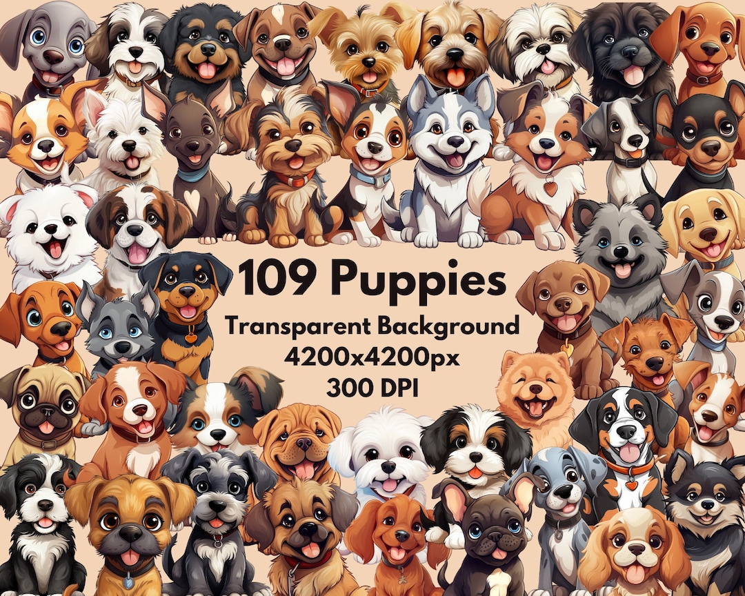 109 Puppy Clipart Bundle, Dog Breeds, Puppy Sublimation, Puppies ...