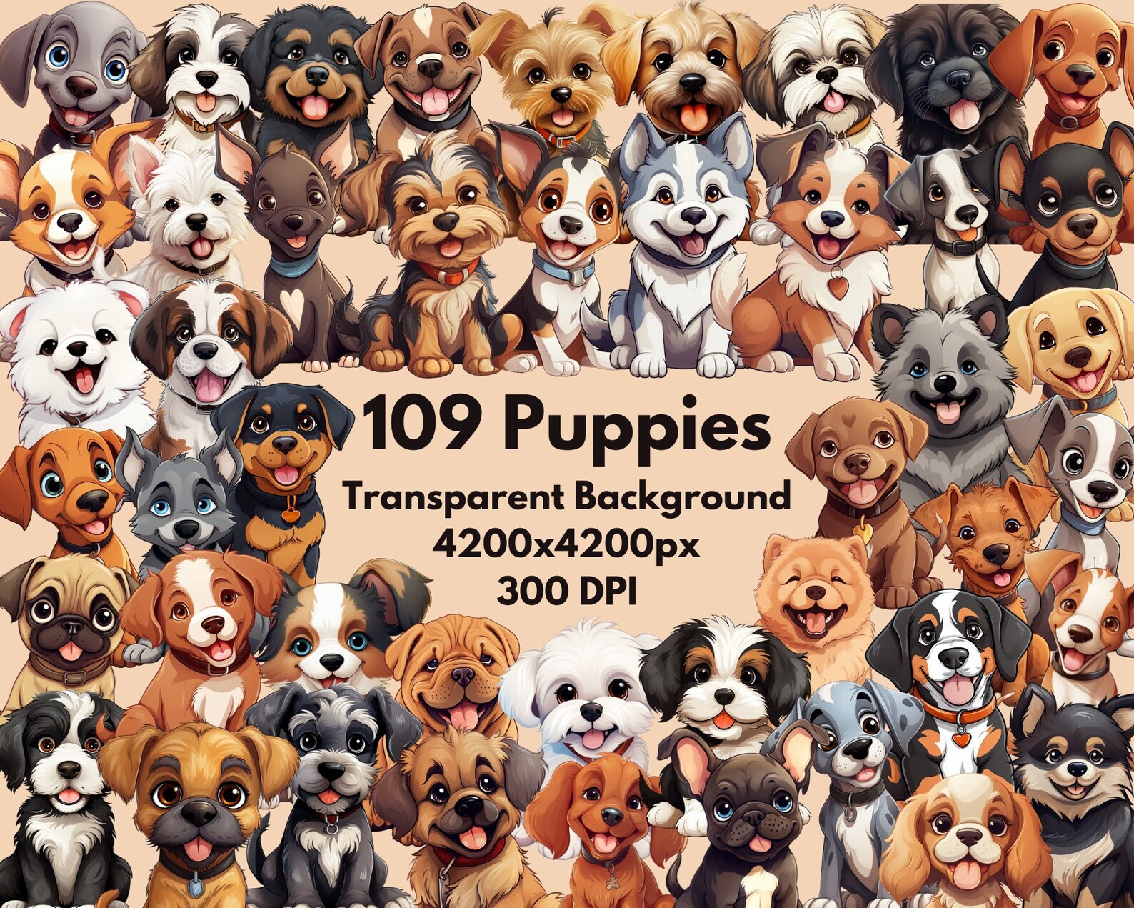 109 Puppy Clipart Bundle, Dog Breeds, Puppy Sublimation, Puppies ...