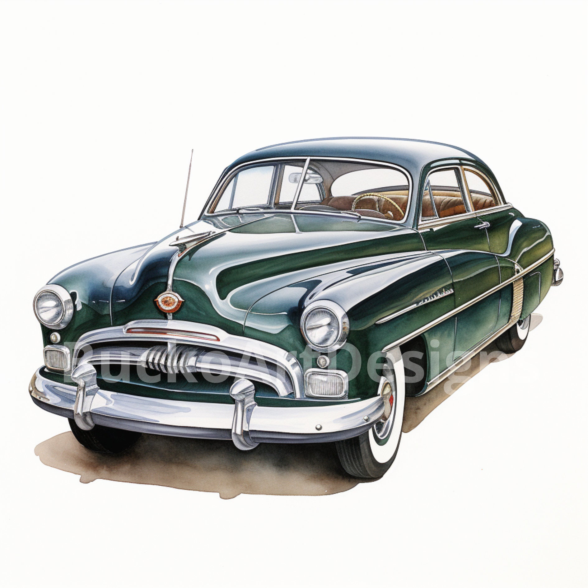 30 American Classic Cars of the 20th Century Watercolor Clipart PNG ...