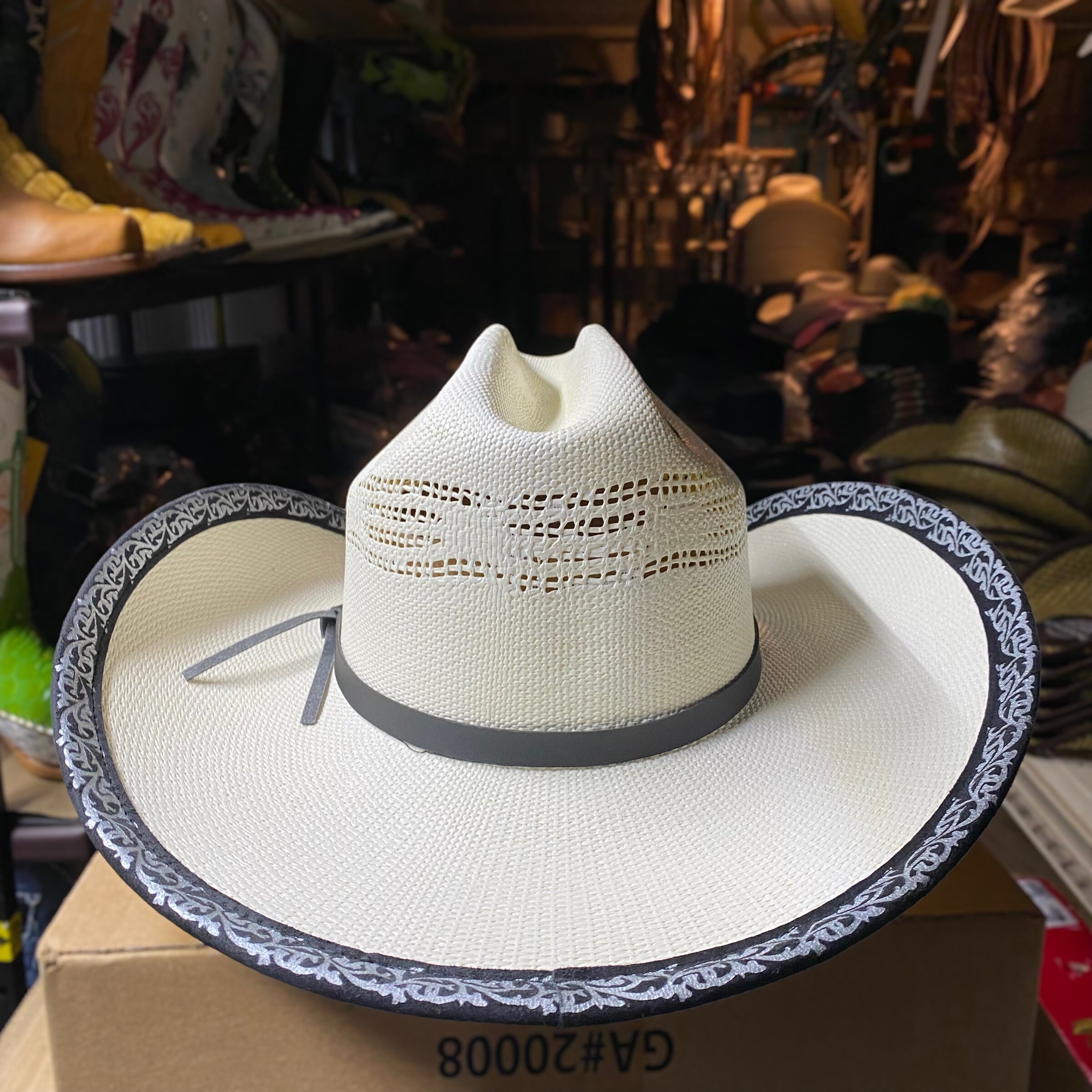 Mens Western Cowboy Hat. Mens White Cowboy Rodeo Hat. Mens Ranch Style ...