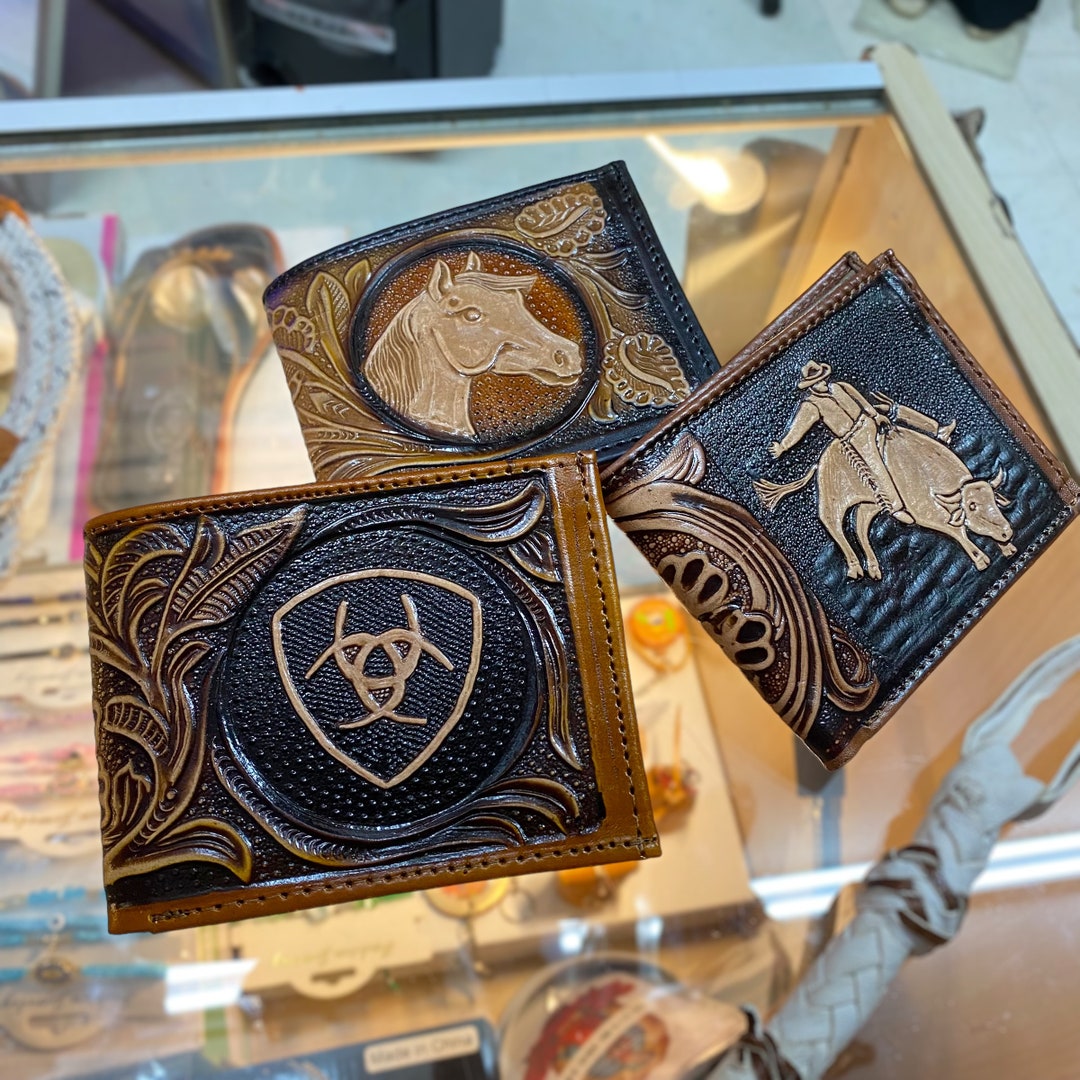 Western Bifold Wallets. Leather Western Cowboy Bifold Wallet. Western ...
