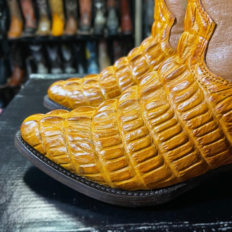 Men’s Alligator Crocodile Skin Boots. Men’s Western Cowboy Boots. Round ...