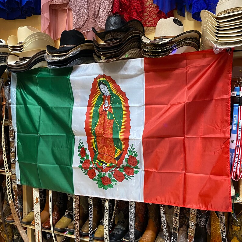 Drapeau mexicain extra large de 60' par 35' avec la Vierge Marie. Grand ...