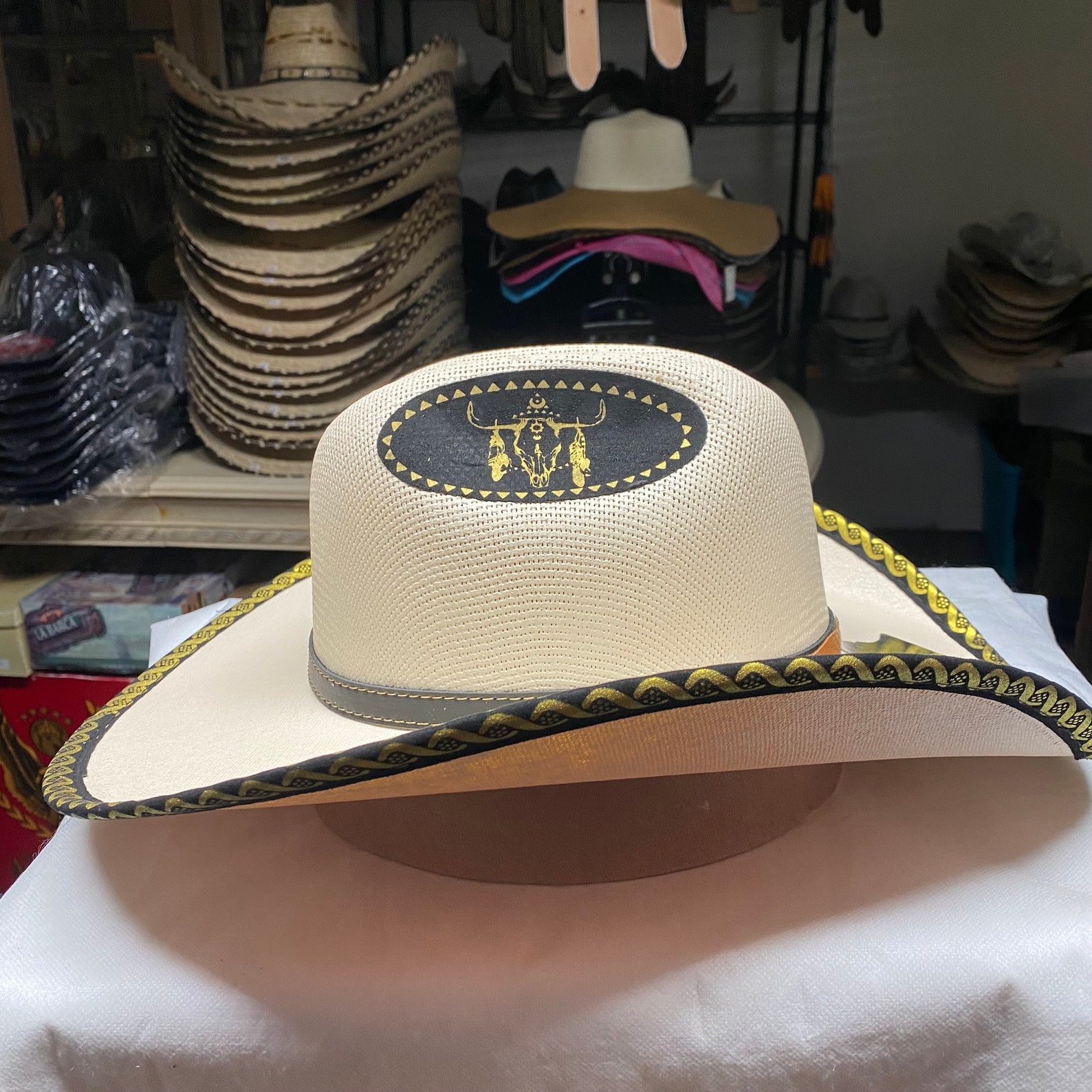 Mens Western Cowboy Hat. Mens Bull Rider Cowboy Hat. Rodeo Cowboy Hat ...