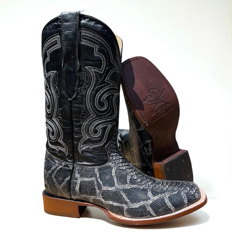 Men’s Python Snake Skin Boots. Western Cowboy Boots for Men. Square Toe ...