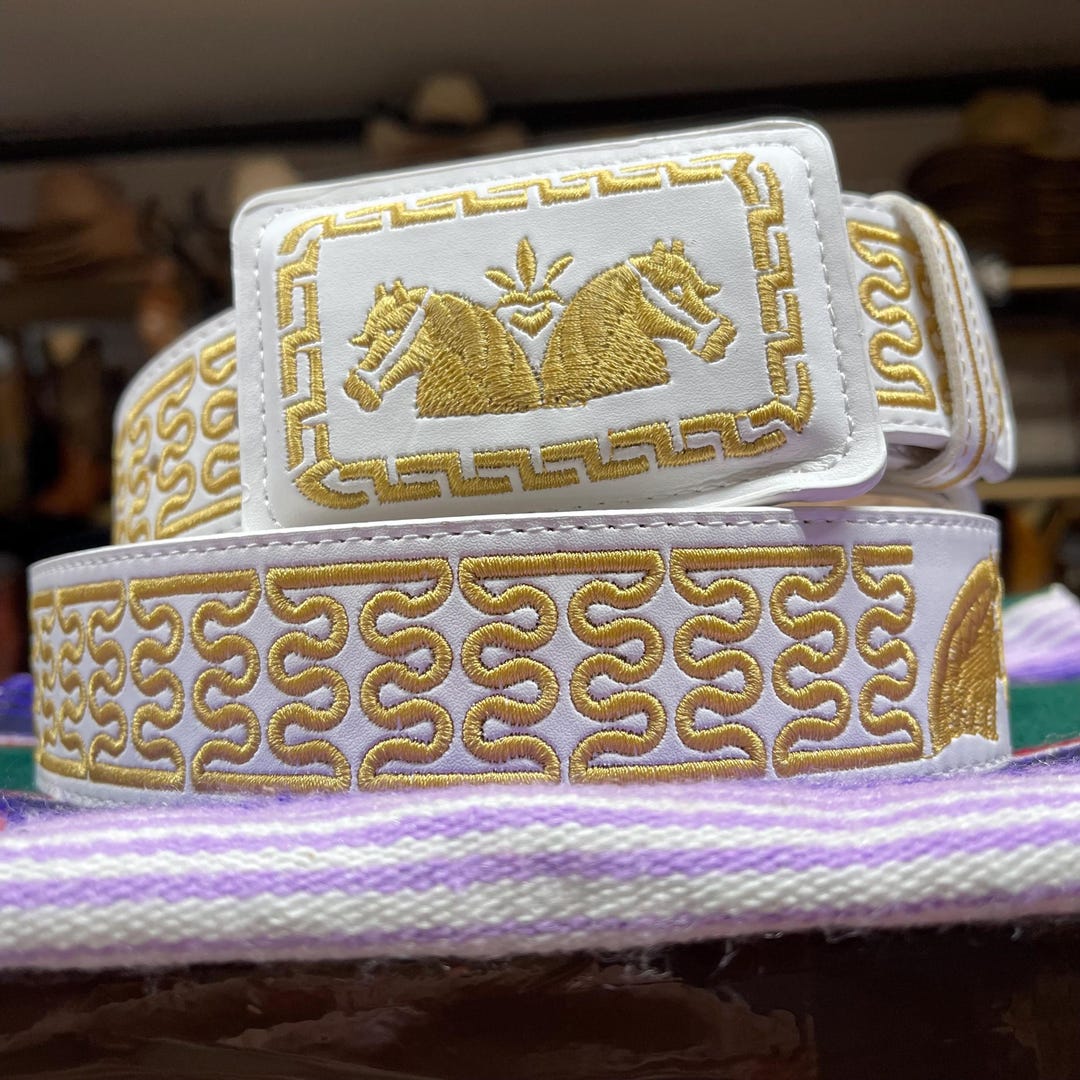 Men’s Horse Cowboy Belt. Men’s Embroidered Leather Belt. Mexican ...