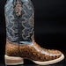 Yellow Caiman Leather Boots. Cowboy Boots for Men. Faux Leather Boots ...