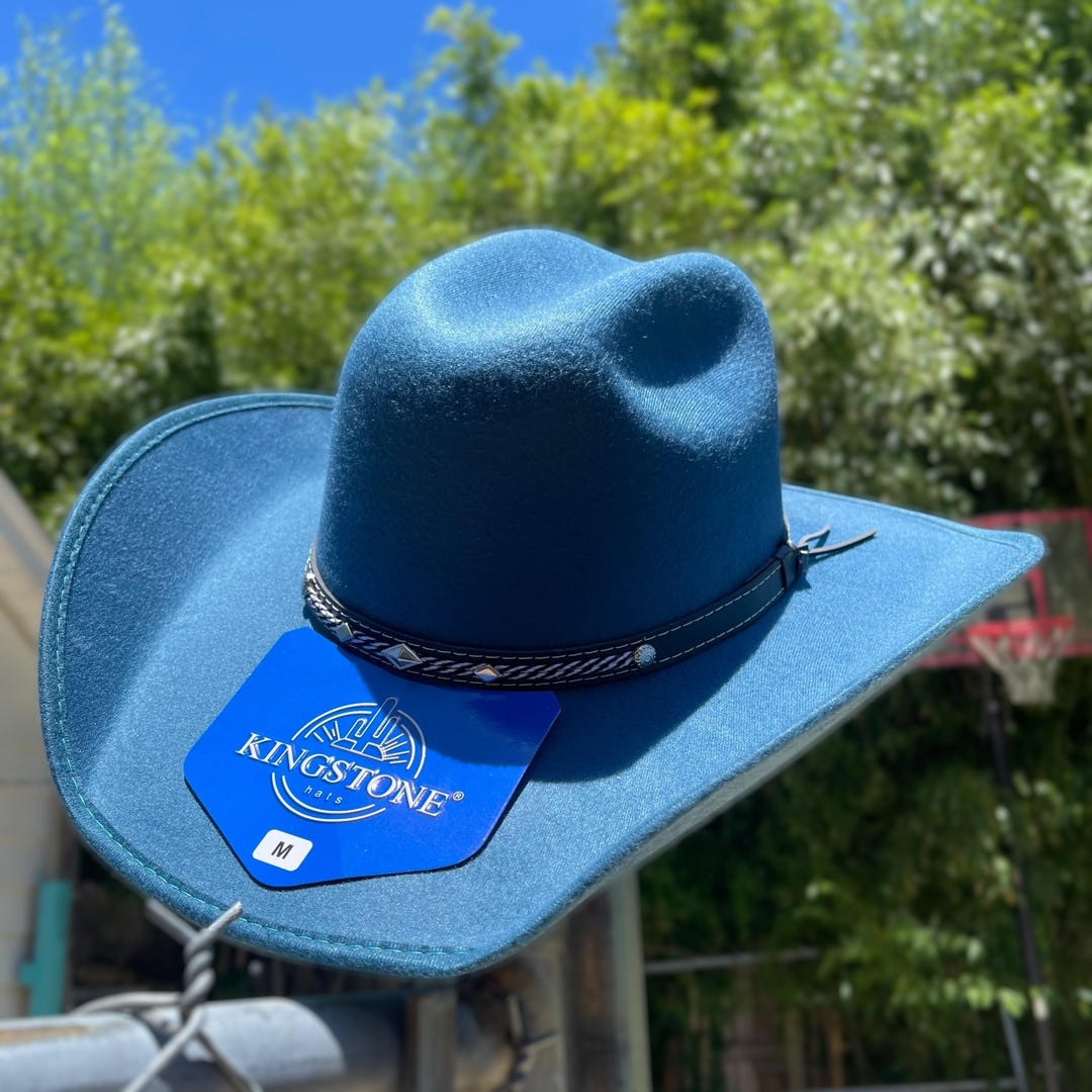 Royal Blue Felt Cowboy Hat. Unisex Western Hat. Cowboy Western Hat ...