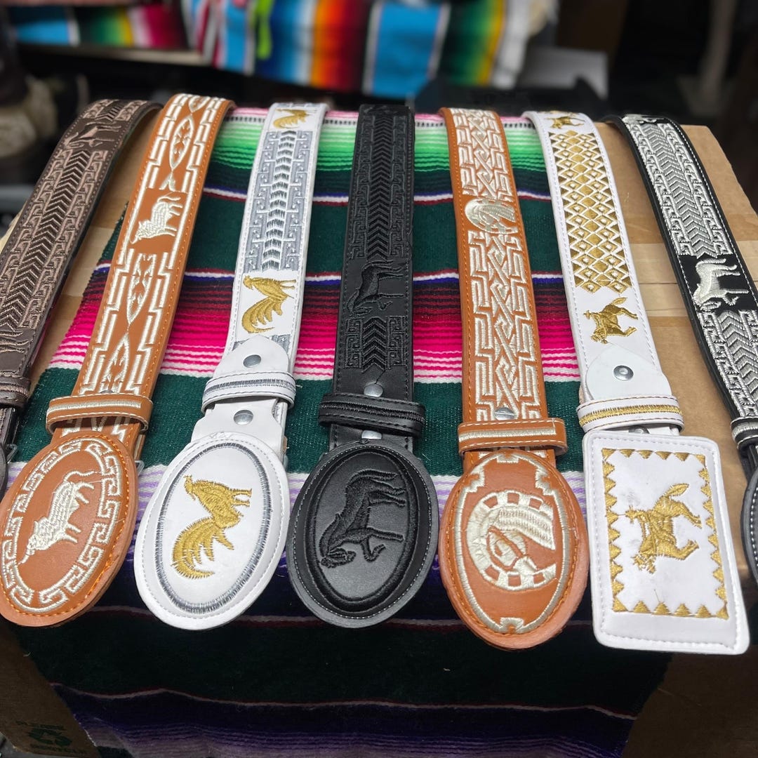Men’s Embroidered Leather Belts. Men’s Cowboy Belt. Men’s Western ...