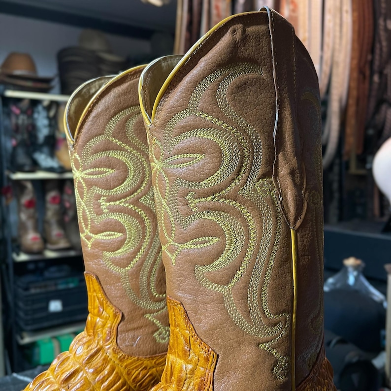 Men’s Alligator Crocodile Skin Boots. Men’s Western Cowboy Boots. Round ...