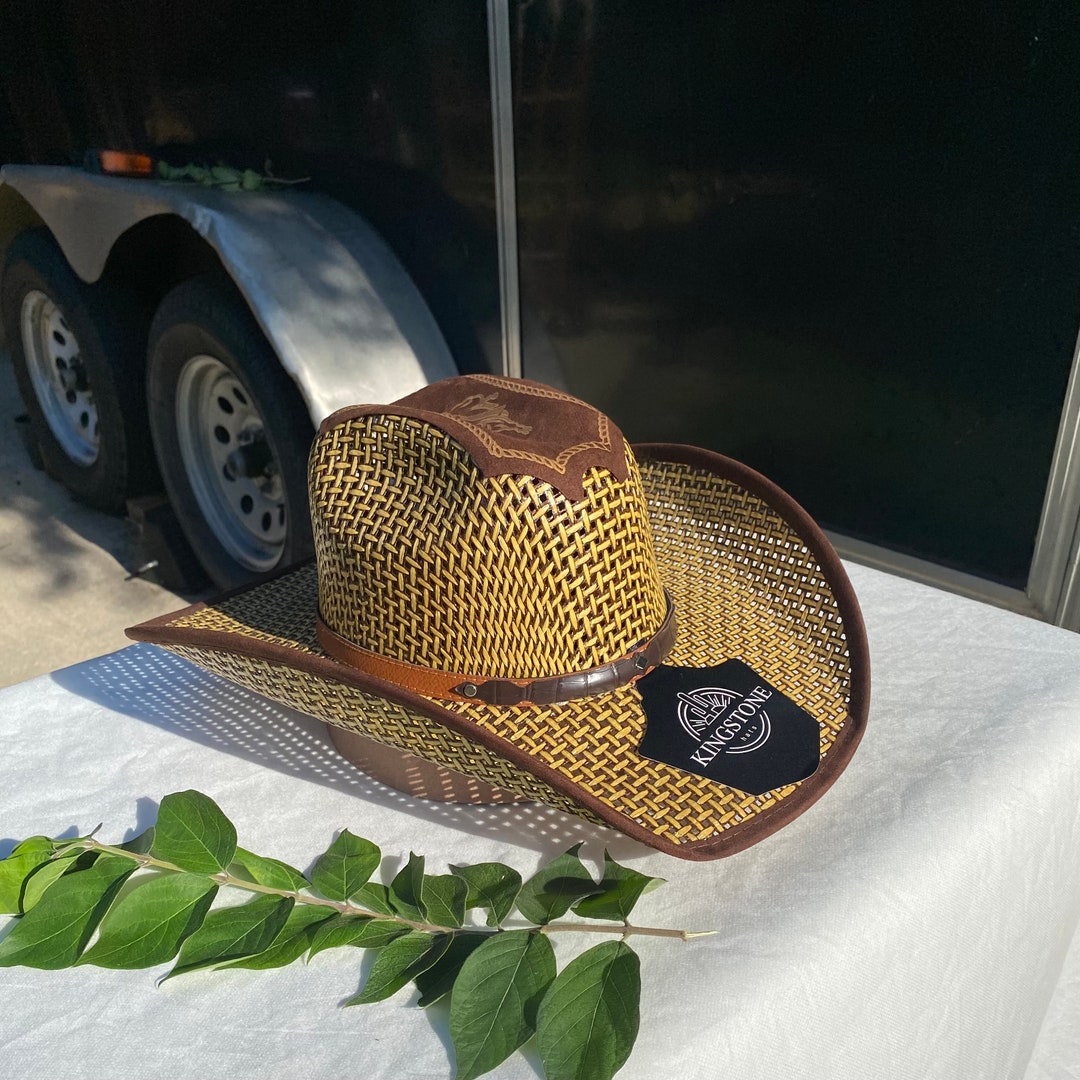 Mens Ventilated Ranch Style Cowboy Hat. Sombrero Vaquero Pa Rodeo Y ...