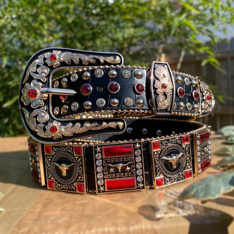 Rhinestone Belt - Etsy