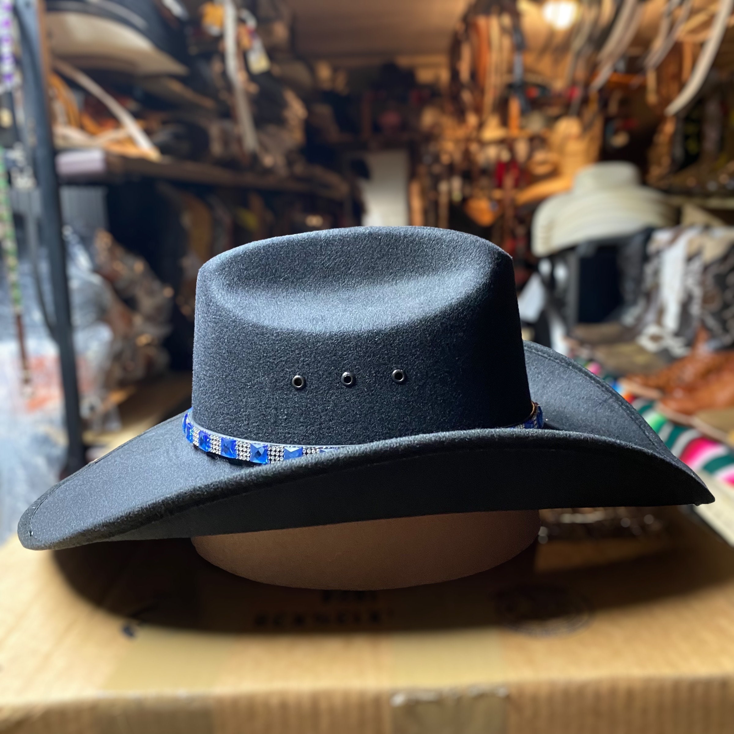 Mens Black Felt Cowboy Hat. Western Rodeo Hat. Black Cowboy Western Hat ...