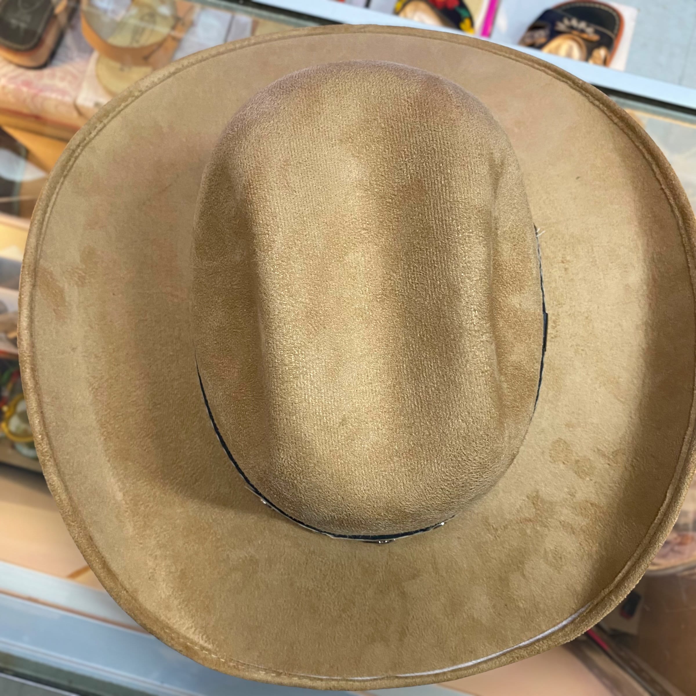 Mens Brown Suede Cowboy Hat. Mens Western Cowboy Hat. Mens Wide Brim ...