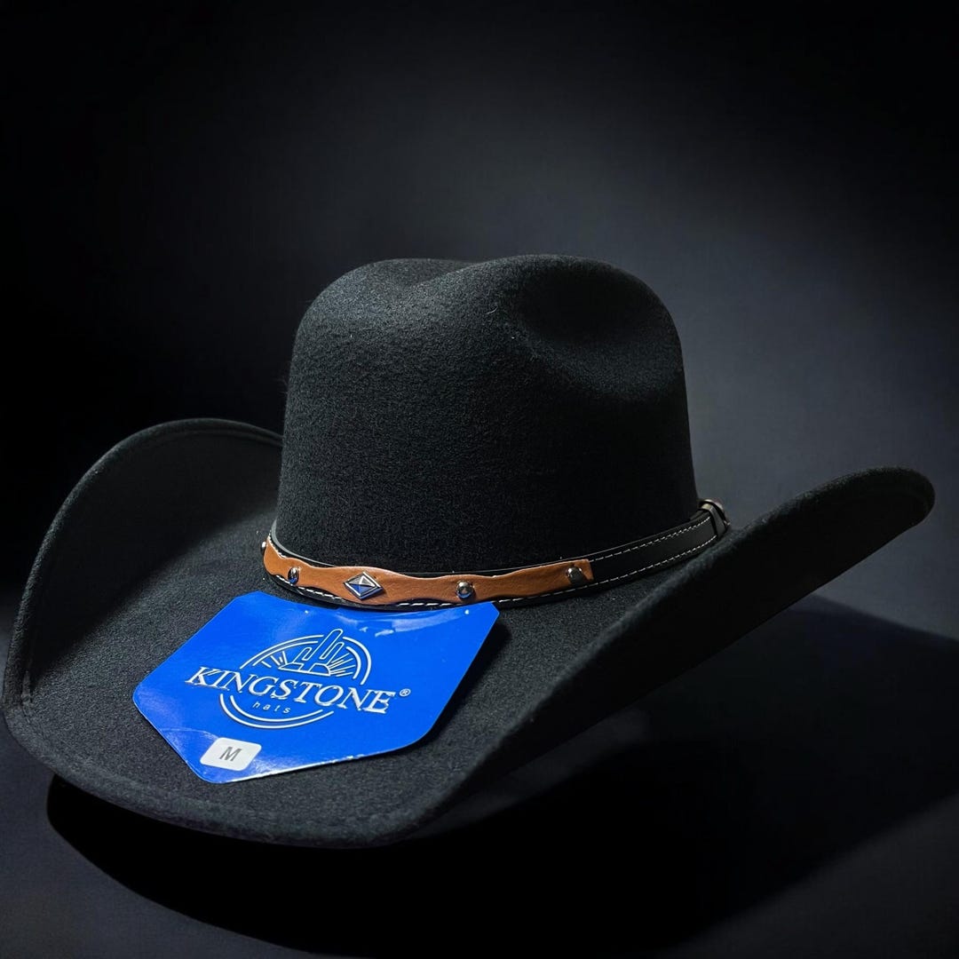 Men’s Western Cowboy Hat. Faux Felt Hat for Men. Rodeo Black Hat for ...