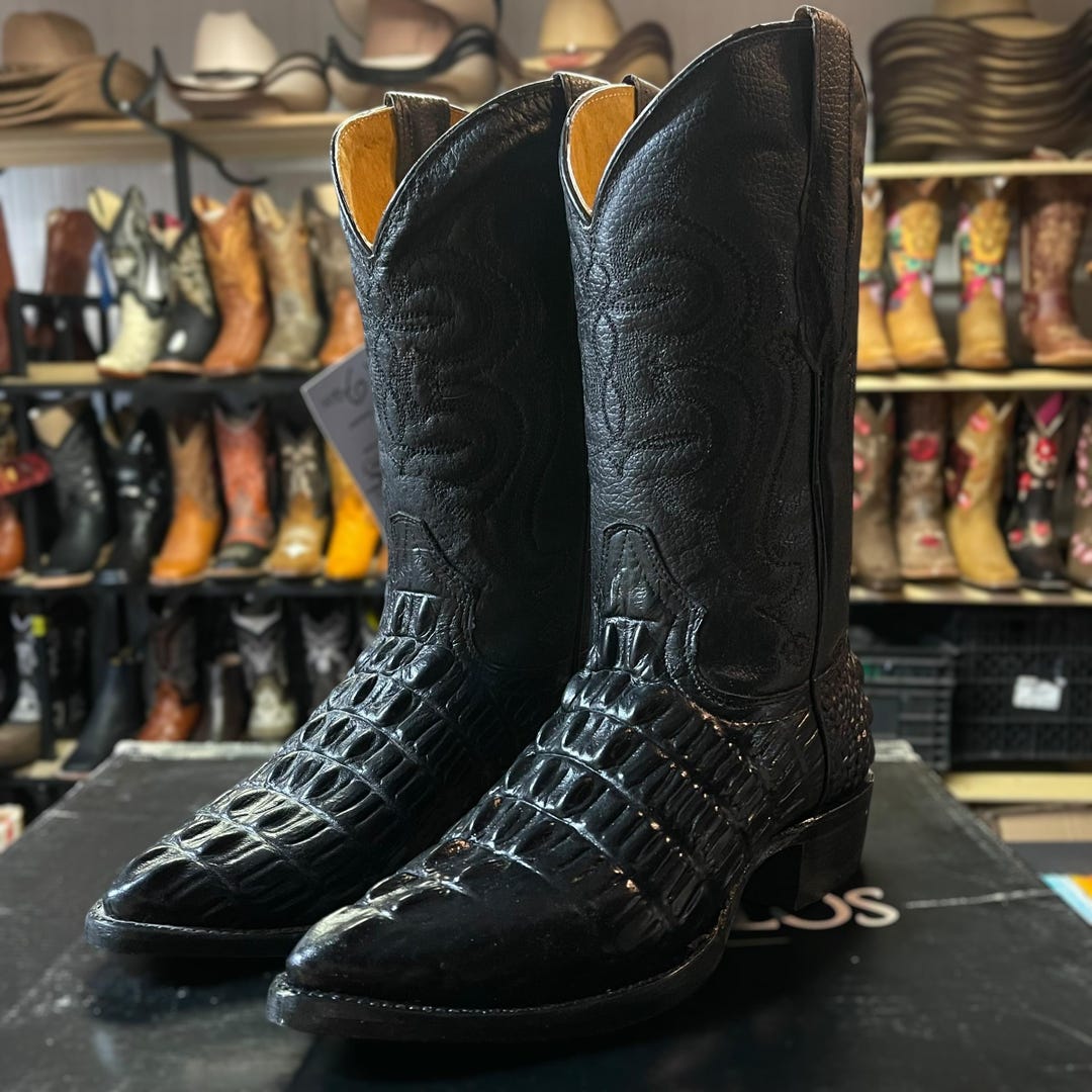 Men’s Alligator Skin Boots. Round Toe Cowboy Boots. Western Boots for ...