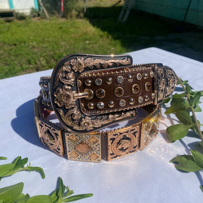 Rhinestone Belt - Etsy