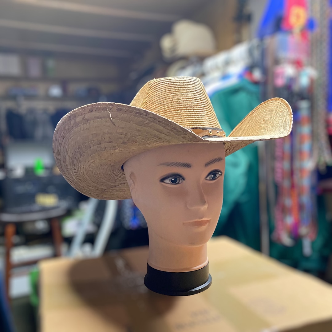 Palm Leaf Western Hat. Mens Straw Outdoor Hat. Straw Cowboy Hat for Men ...