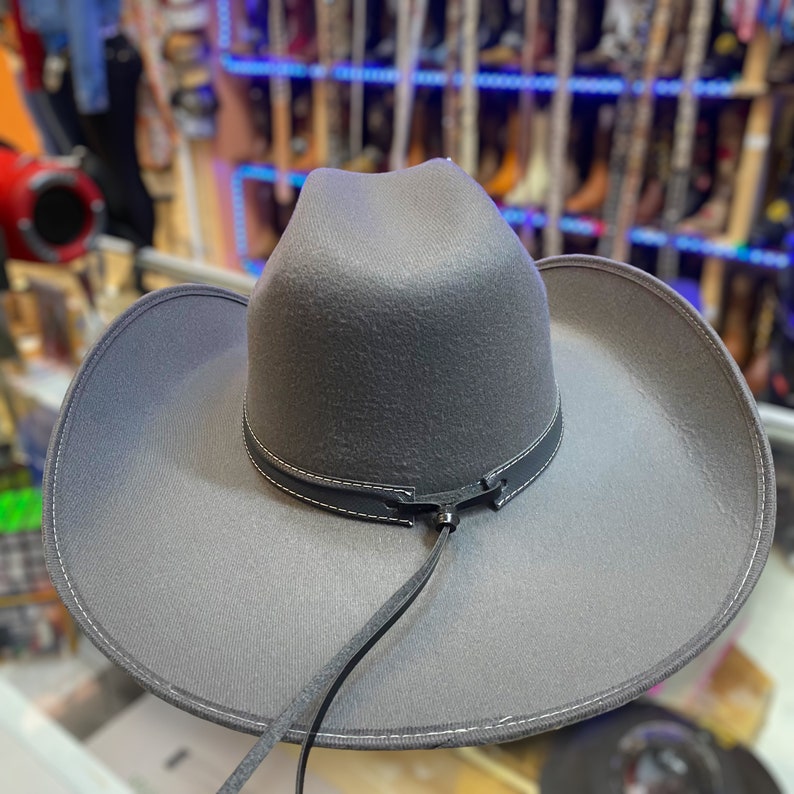 Mens Gray Felt Cowboy Hat. Mens Western Cowboy Hat. Western Cowboy Hat ...