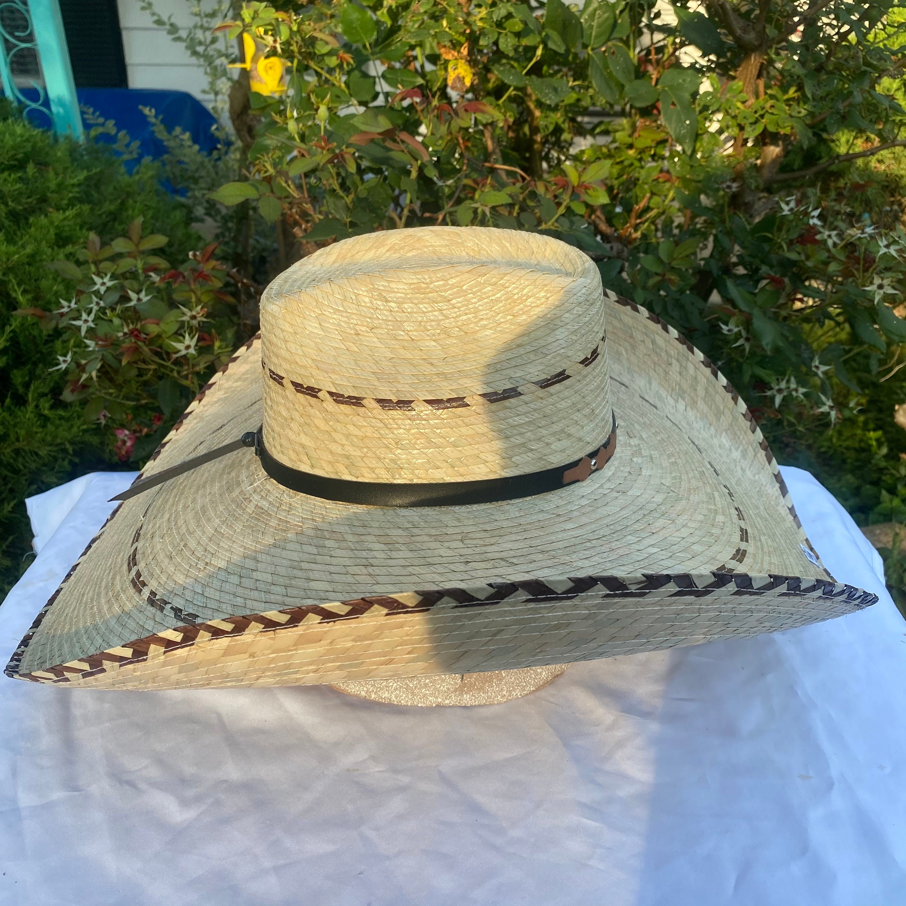 Large Straw Sun Hat. Rustic Straw Sun Hat. Sun Hat. Extra Wide Sun Hat ...