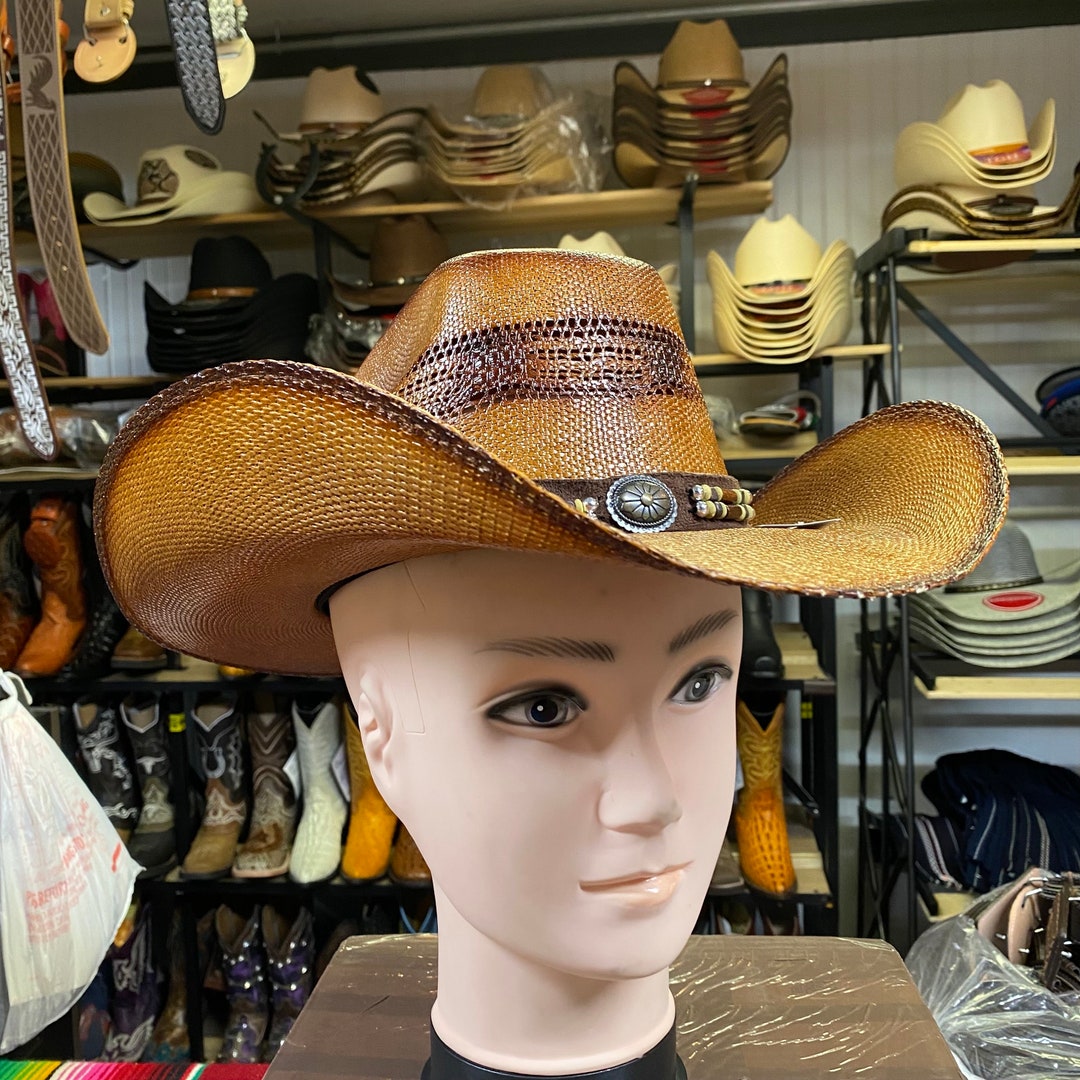 Straw Cowboy Hat for Men. Men’s Western Rodeo Hat. Men’s Bull Rider Hat ...