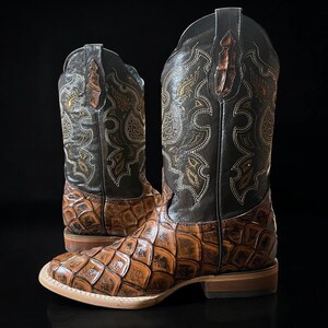 Men’s Piracucu Fish Skin Boots. Men’s Western Cowboy Boots. Brown ...