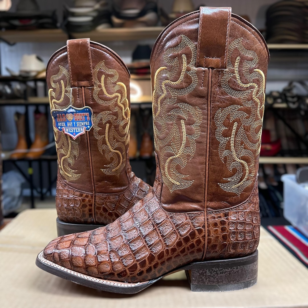 Men’s Crocodile Skin Boots. Men’s Western Cowboy Boots. Brown Leather ...