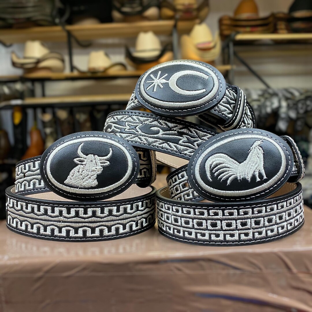 Kids Cowboy Embroidered Belt. Leather Western Belt for Kids. Boys ...