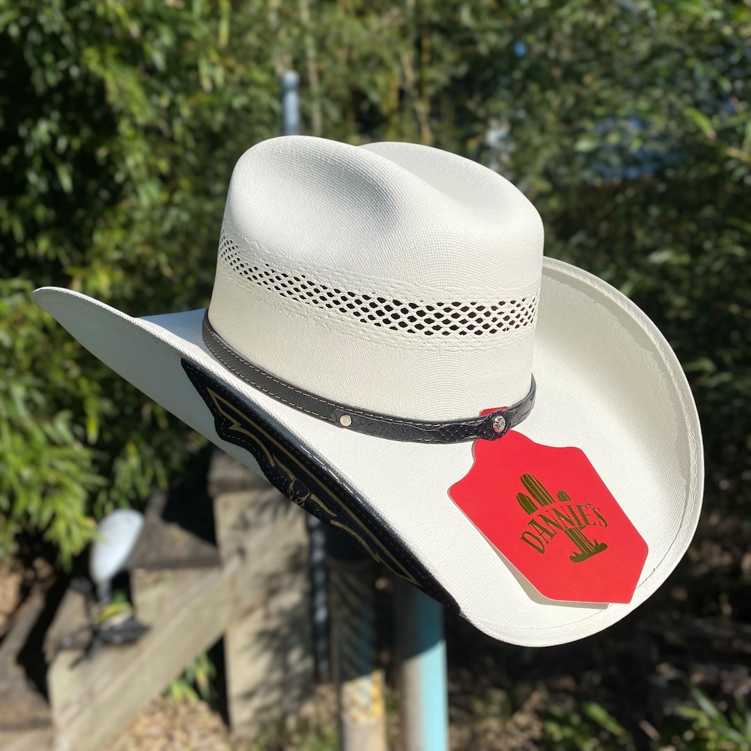 Men’s White Straw Cowboy Hat. Western Rodeo Hat for Men. Men’s Vaquero ...