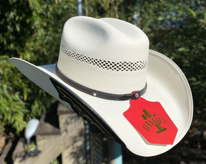 Men’s White Straw Cowboy Hat. Western Rodeo Hat for Men. Men’s Vaquero ...