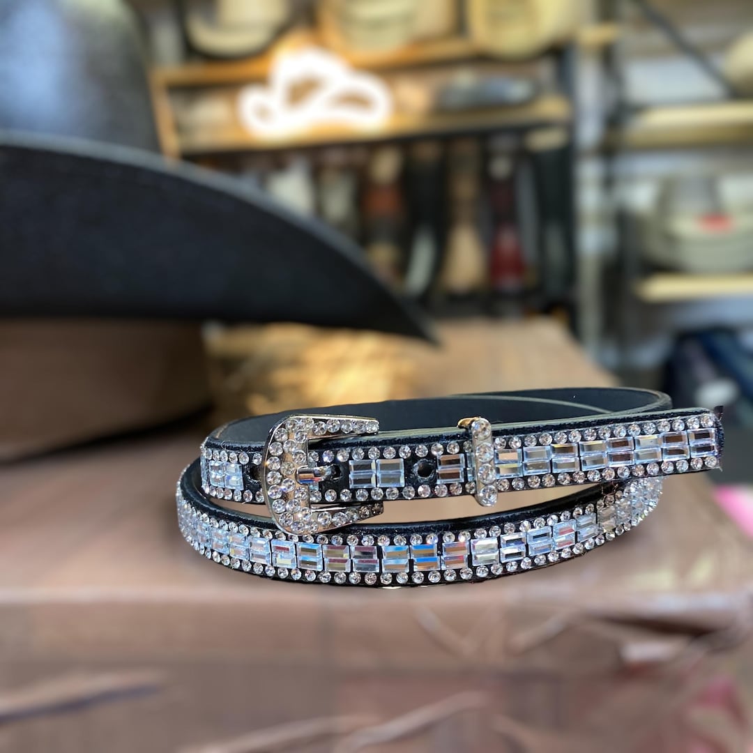 White Rhinestone Hat Band. Hat Band for Cowboy Hat. Western Hat Band ...