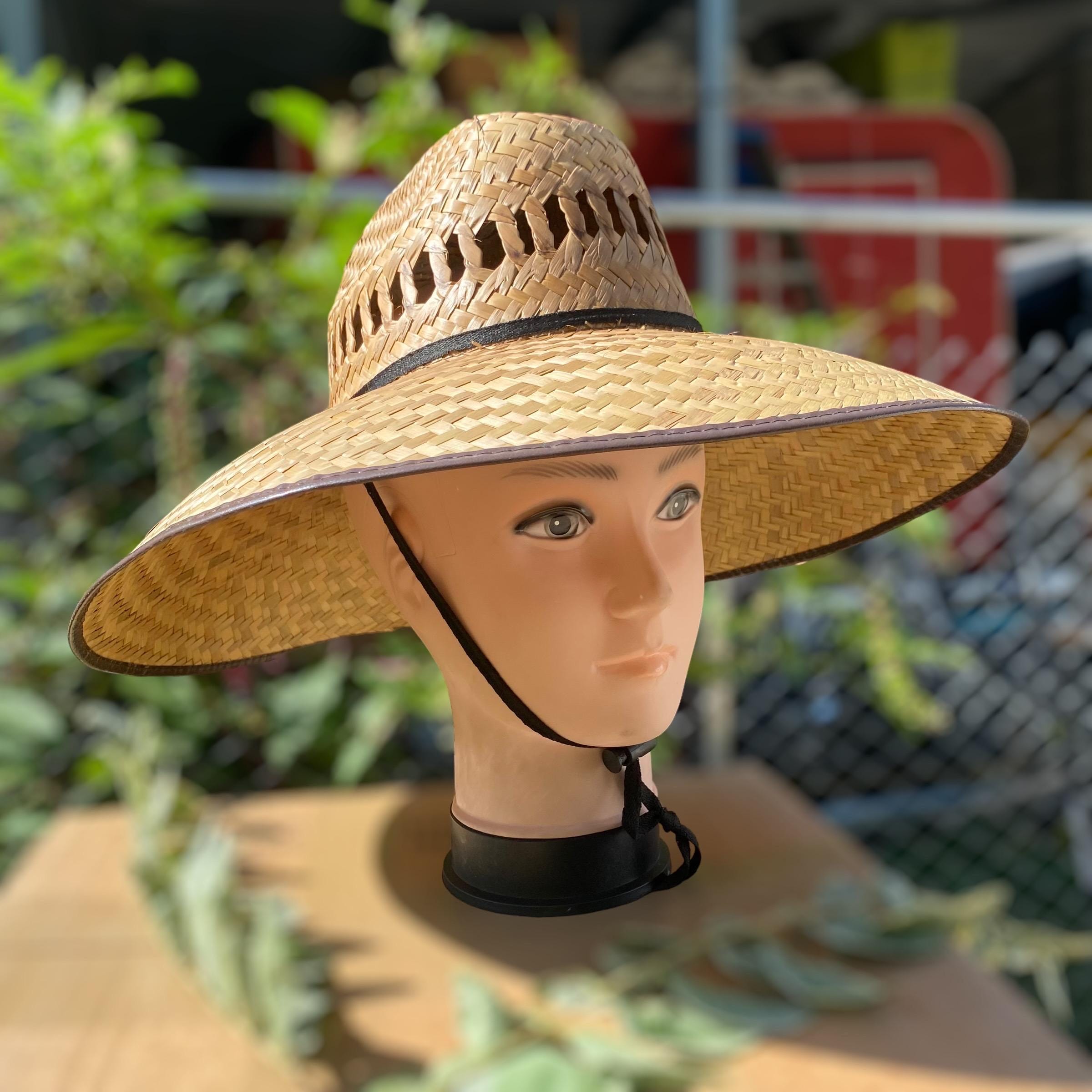 Wide Brim Straw Outdoor Hat. Gardening Sun Hat for Men. Hiking and Fisherman Hat. Full Sun Coverage Hat. Sombrero de Palma de Sol