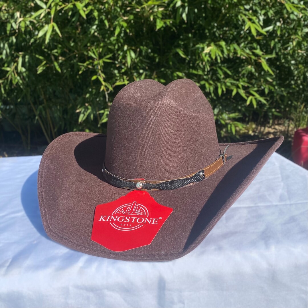 Mens Brown Felt Cowboy Hat. Mens Western Cowboy Hat. Mens Brown Cowboy ...