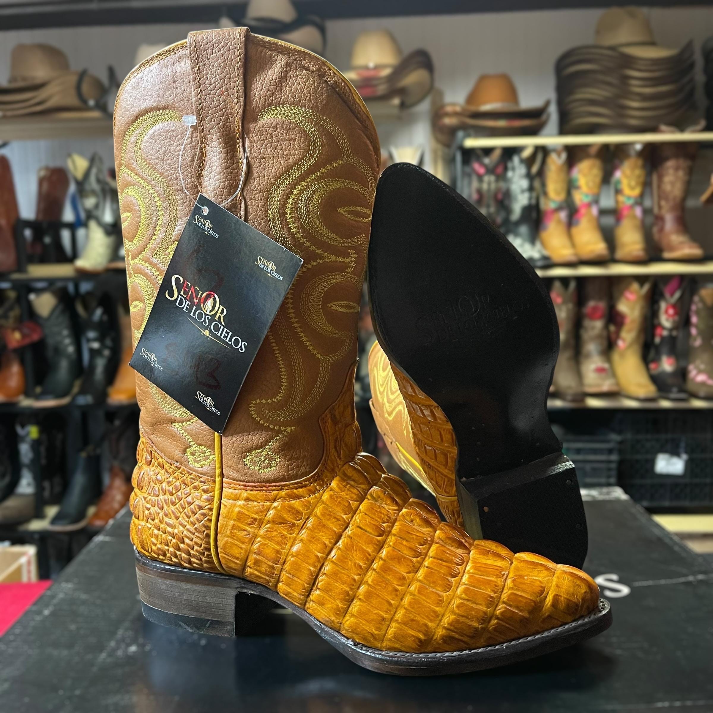 Men’s Alligator Crocodile Skin Boots. Men’s Western Cowboy Boots. Round ...
